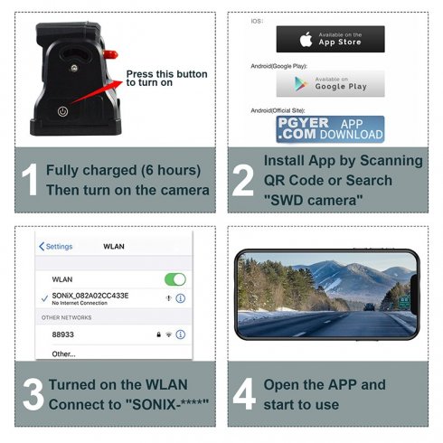WiFi reversing camera 720P with 2xIR LED - live transmission to mobile ...