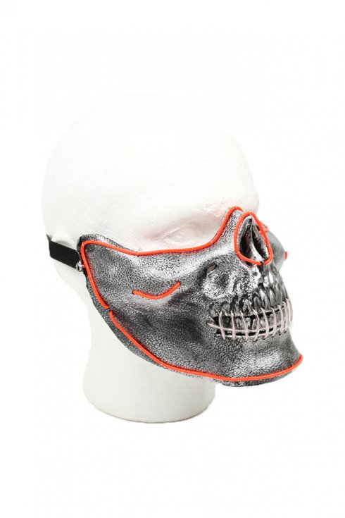 Face mask shining Skull LED - red | Cool Mania