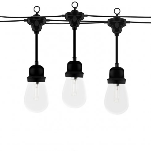 LED light chain for the terrace (exterior) - White LED bulbs 15pcs ...