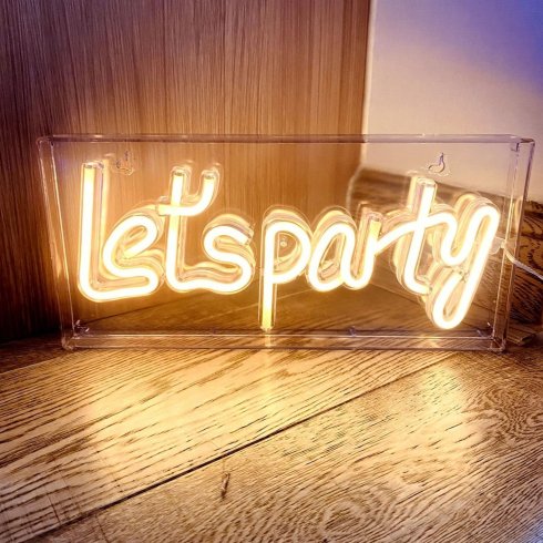 LETS PARTY - LED neónová reklama nápis neon logo svietiace | Cool Mania