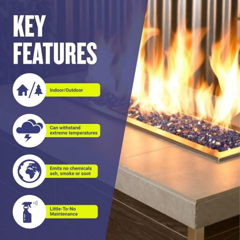 Lascas de vidro de fogo (vidro temperado 1,7-1,9 cm) para lareiras a ...