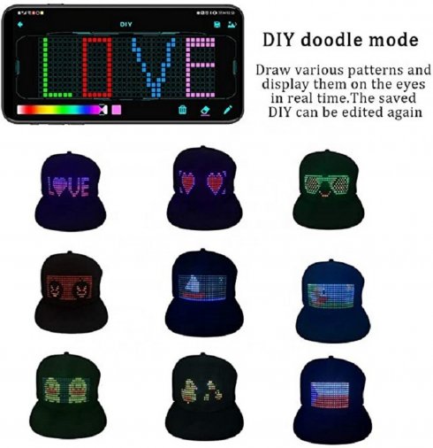 LED display cap programmable via mobile phone - app in Smartphone (iOS ...