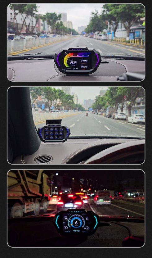 Auto boordcomputer HUD display 3,5" - Multifunctioneel sport ...
