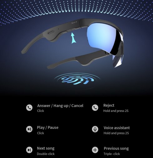 Sonnenbrille mit Bluetooth-Lautsprechern - Sportbrille mit ...