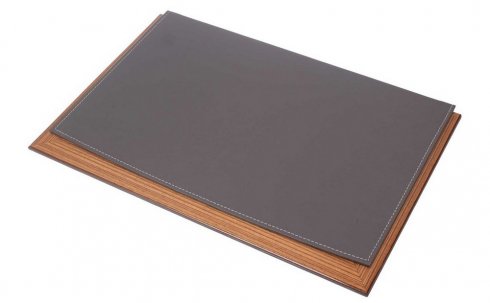 Desk blotter - luxury design (Wood + Gray Leather) 100% Handmade | Cool ...