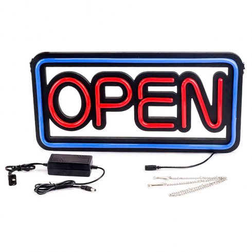 LED-skilt "OPEN" -innskrift - 50 cm x 25 cm | Cool Mania