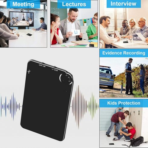 Ultra thin 4mm Spy voice recorder with built-in 16GB memory + ultra ...