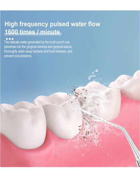 Tooth shower - water flosser (oral dental hygiene) - 3 modes + 5x ...