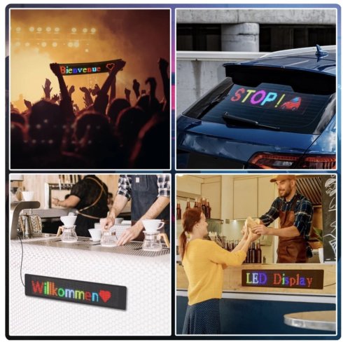 Car LED panel - flexible (scrollable) led display full colour ...