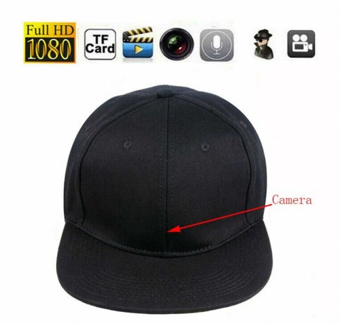 Cap camera - spy cam in cap FULL HD + motion detection + remote control ...
