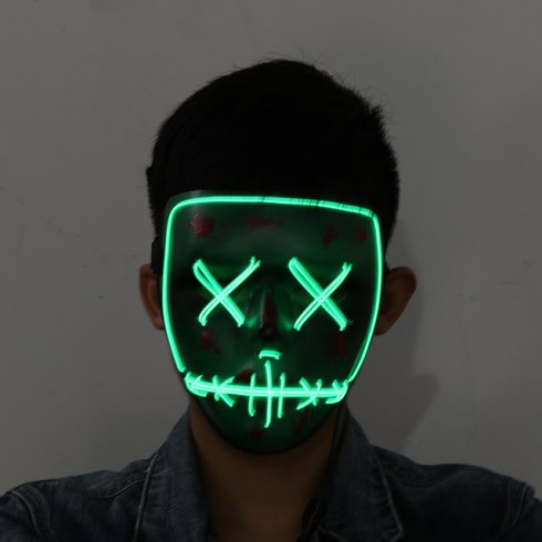 Halloween mask Purge LED - Green | Cool Mania