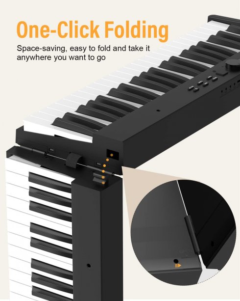Folding keyboard (digital piano) 123 cm with 88 keys + Bluetooth + Midi ...