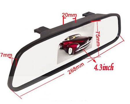 Sistem parkir dengan kaca spion LCD + 4 sensor | Cool Mania