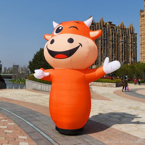 Inflatable air puppet - Blow up dancing man with stand + fan blower ...