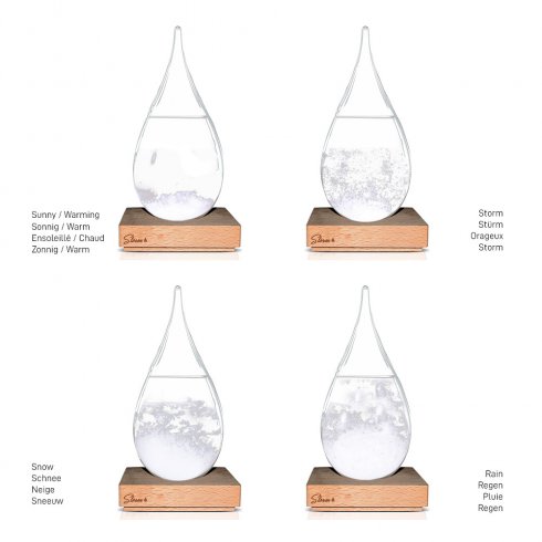 Storm glass weather predictor and barometer in the shape of a drop ...