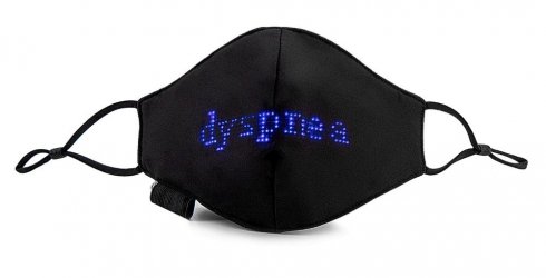 Smart face mask with LED display 150x33mm control via mobile Bluetooth ...