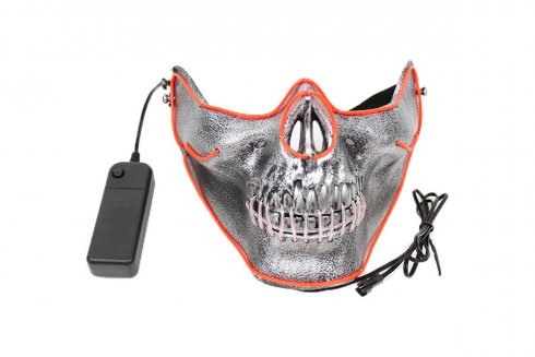 Face mask shining Skull LED - red | Cool Mania