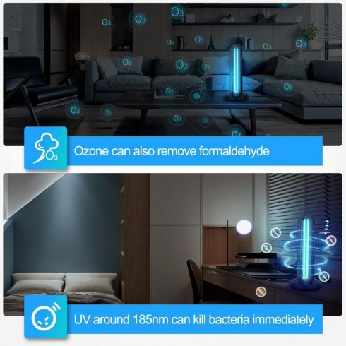 Lampu UVC - desinfeksi sinar uv 38W dengan sterilisasi ozon 360 ° | Cool Mania