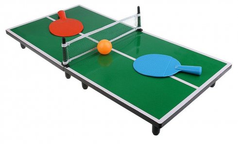 Mini ping pong stol - tenis table (stolní tenis) + 2x rakety + 4x míček ...