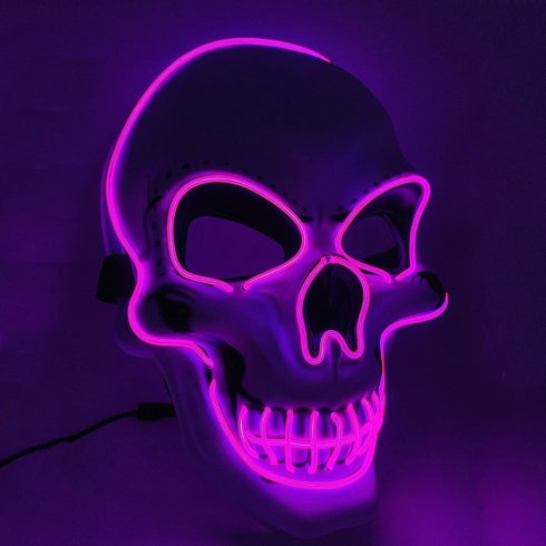 LED mask SKULL - purple | Cool Mania