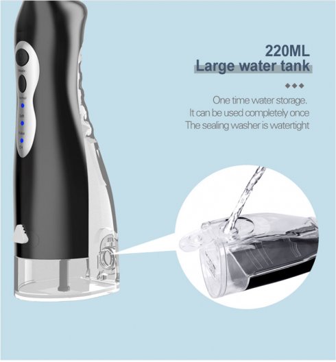 Tooth shower - water flosser (oral dental hygiene) - 3 modes + 5x ...
