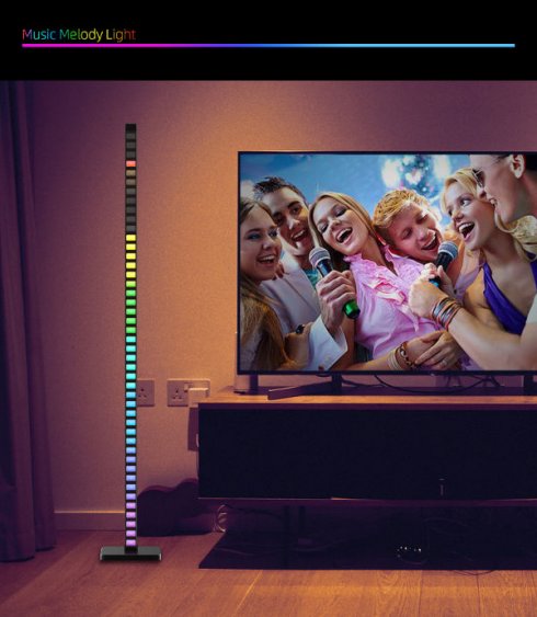 Led equalizer party light bar 1,2m - sound sensitive with RGB colours ...