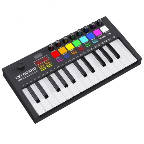 Digital piano Electronic - 25 MIDI keys + 8 drum pads - Keyboard with ...