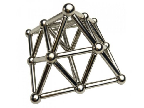 Magnetic rods with balls - silver | Cool Mania