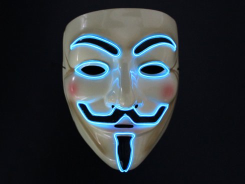 Neon masks Anonymous - Blue | Cool Mania