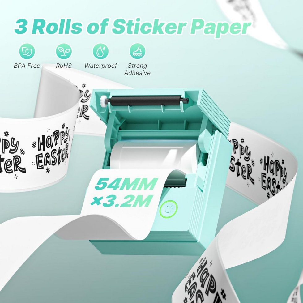 Samolepiaci termálny papier do mini tlačiarne - 3 rolky náhradná náplň ...