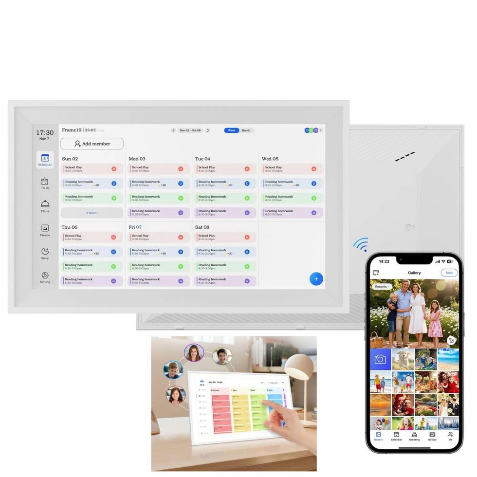 Digital family calendar planner with 10