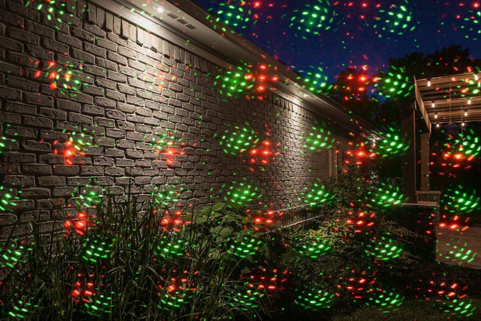 Outdoor laser light projector - colourfull dots + moving effect - RGBW ...