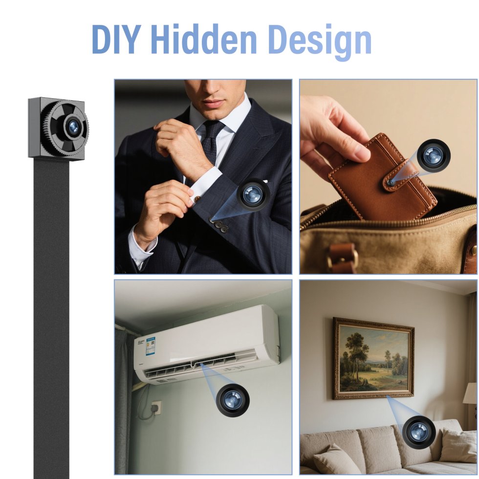 Button pinhole camera with remote control 4K + Motion Detection + Built ...