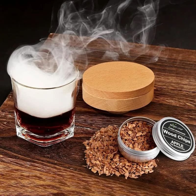 Cocktail Smoker Kit + Drink smoking SET with Sawdust + Burner + 4 Wood ...