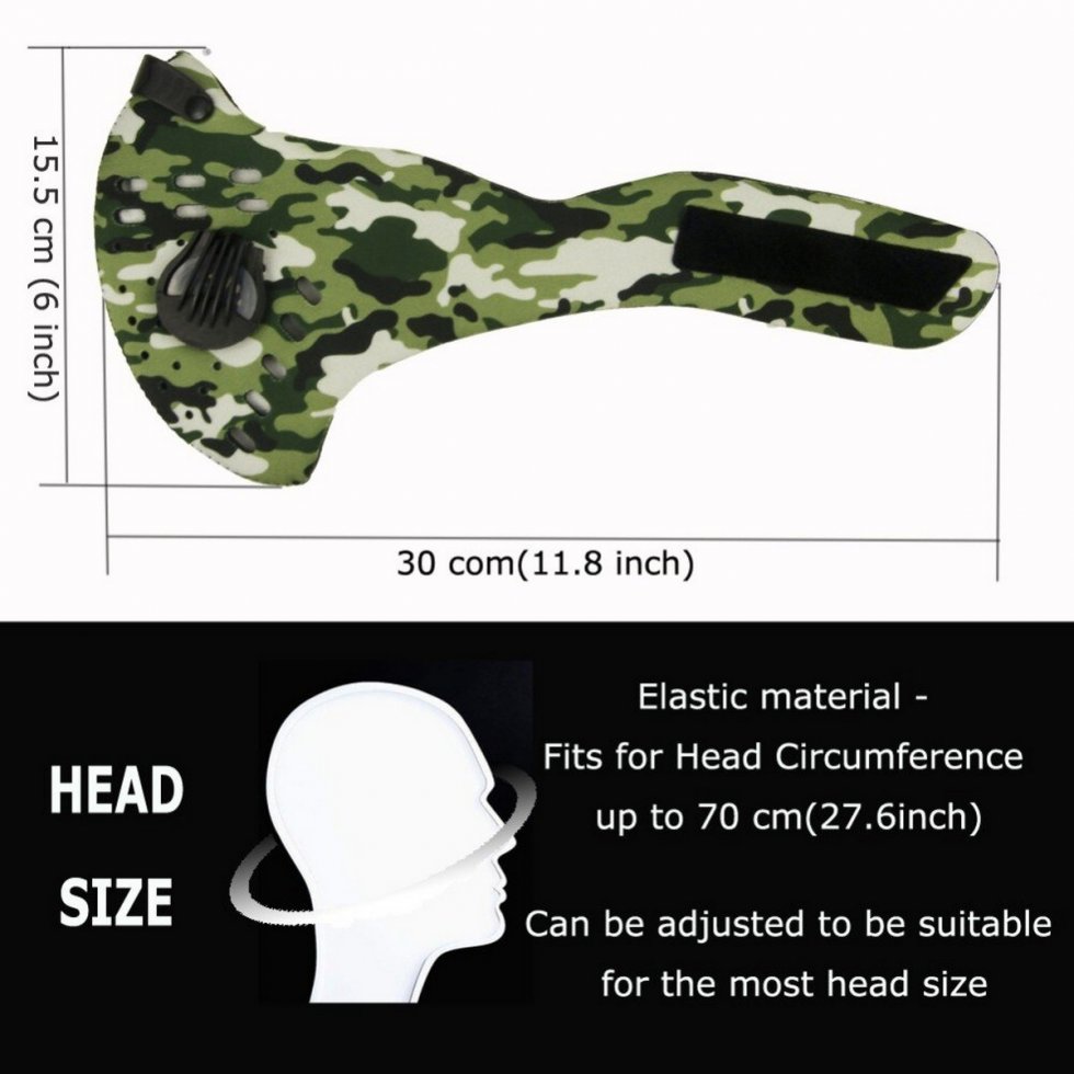 Protective face mask made of neoprene with multistage filtration ...