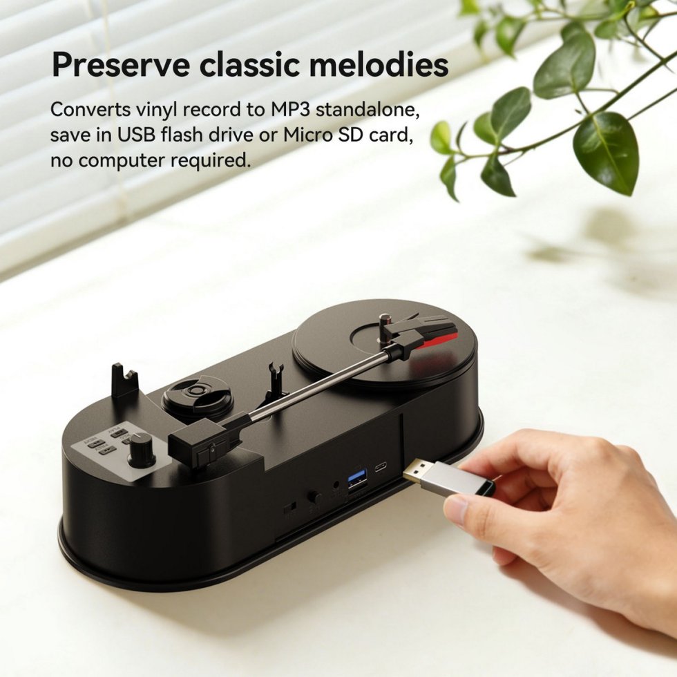 Vinyl to mp3 digital converter - USB conversion of LP records to MP3 ...