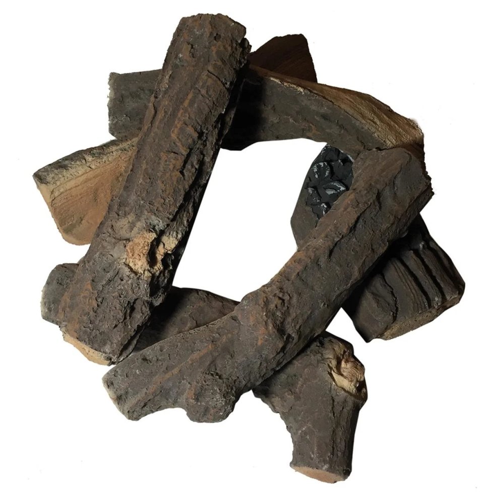 Ceramic fire logs for fireplace - fire logs filling for gas/ethanol ...
