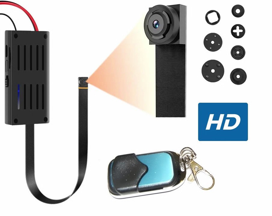 Button pinhole camera with remote control 4K + Motion Detection + Built ...