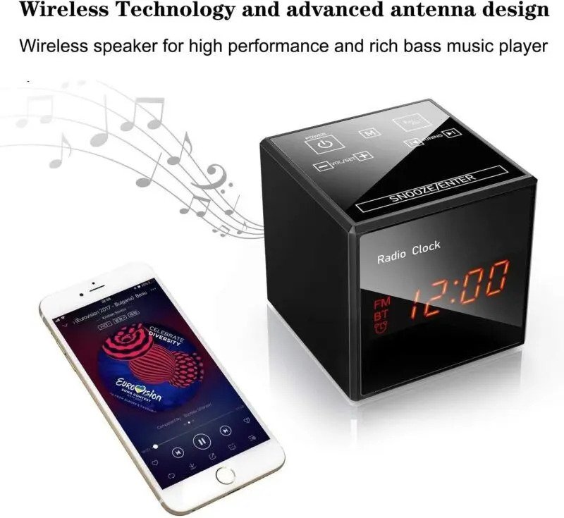 Radio FM despertador y altavoz Bluetooth + cámara espía oculta FULL HD ...