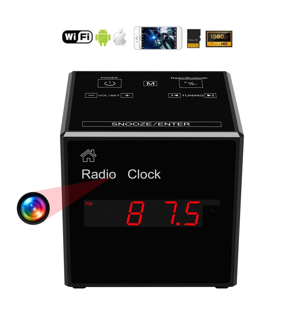 Radio FM despertador y altavoz Bluetooth + cámara espía oculta FULL HD ...