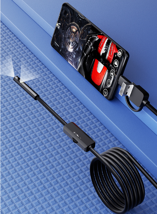 Wired endoscopic camera (with photo option) - 5M cable + IP67 + 3in1 ...