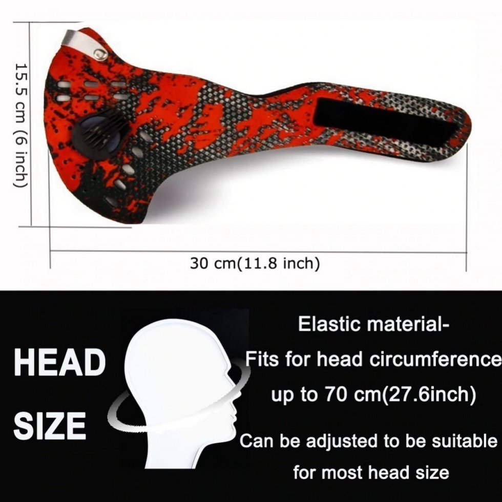 Face mask mula sa neoprene na may mabisang pagsala - XProtect red ...