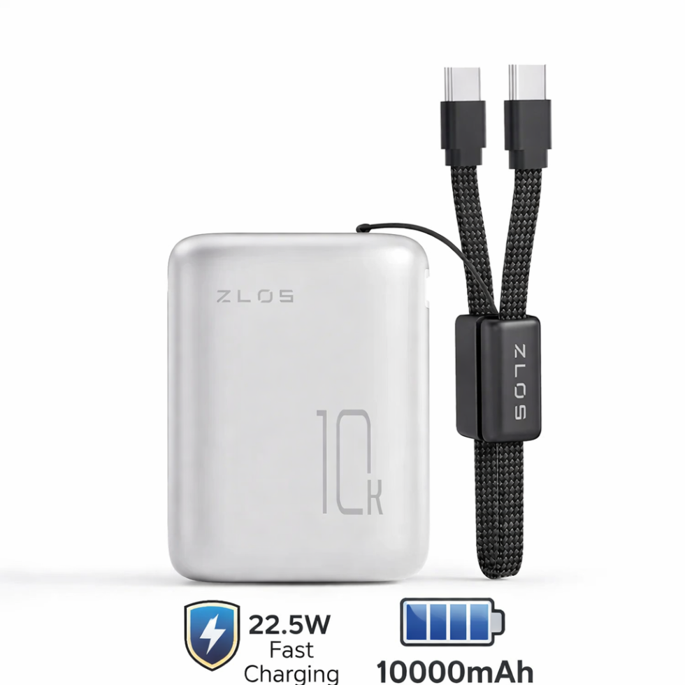Mini power bank 10000 mAh 22,5 W - Pocket charger with integrated USB-C ...