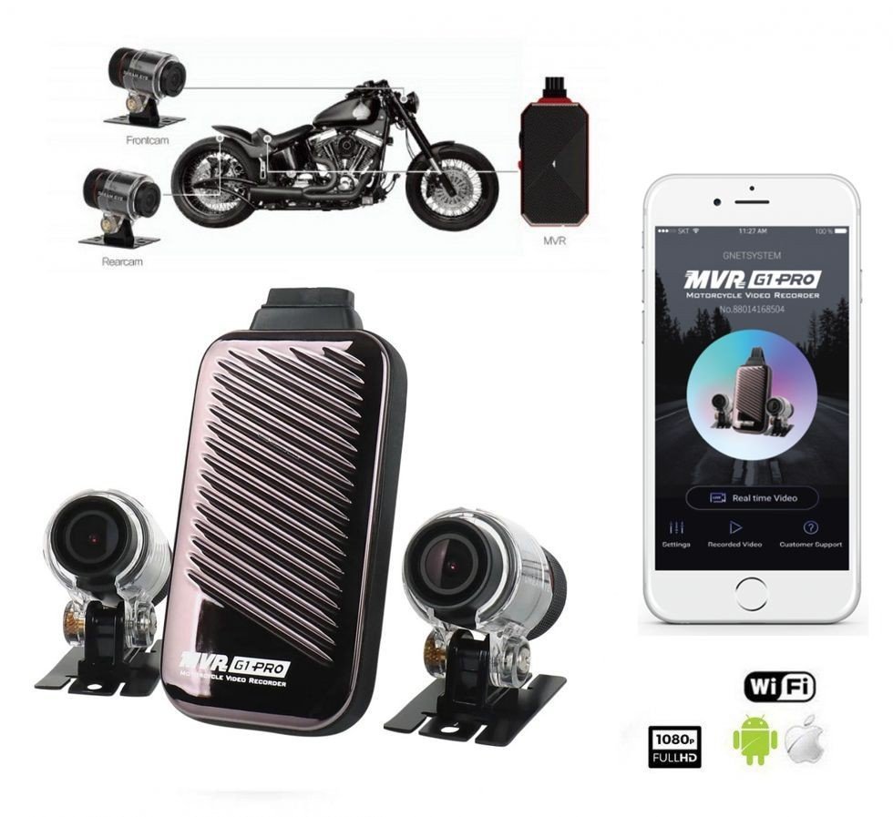 Kamera na motorku duální G-net MVR G1 PRO Full HD + WiFi + IP69K ...