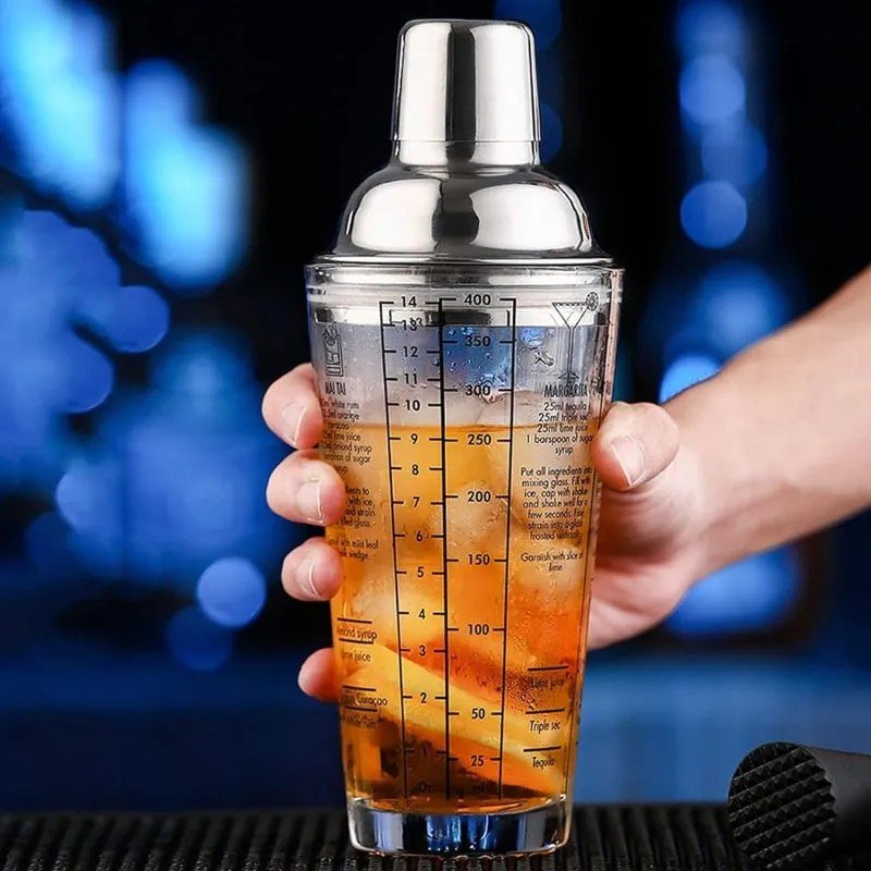 Stakleni šejker za koktele - mikser za kućne barmene (400 ml) | Cool Mania