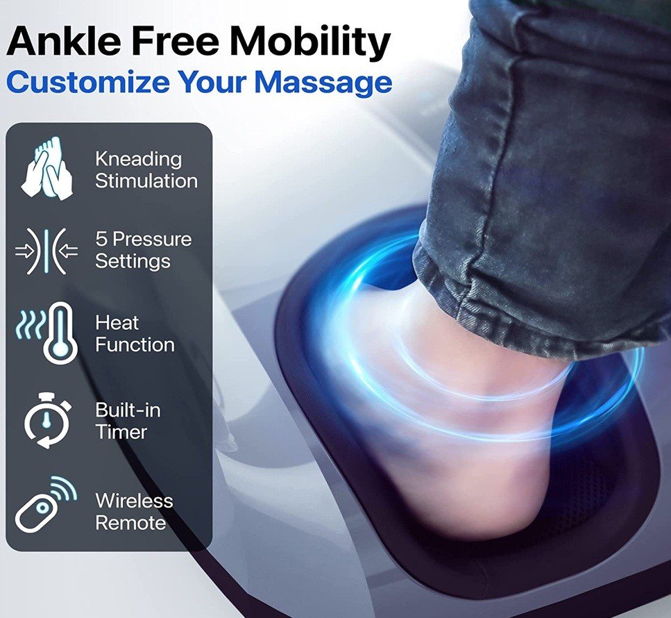 Foot massager with heating – Pressure and roller leg or feet massage ...