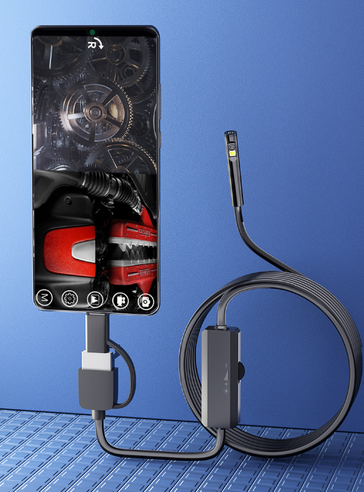 Wired endoscopic camera (with photo option) - 5M cable + IP67 + 3in1 ...