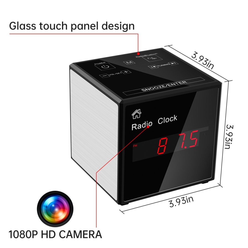 Radio FM despertador y altavoz Bluetooth + cámara espía oculta FULL HD ...