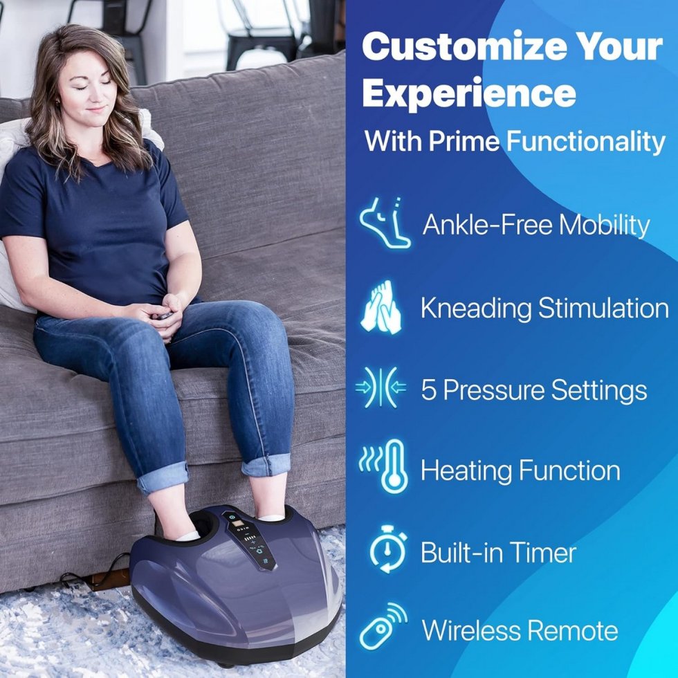 Foot massager with heating – Pressure and roller leg or feet massage ...