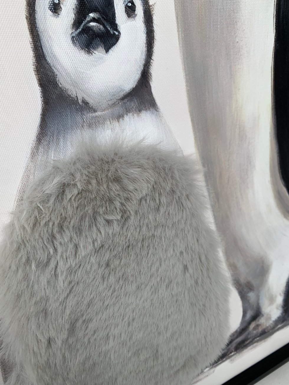 Moderní obrazy na zeď - Tučňáci 3D (s umělou kožešinou) - PINGUINS 80 x ...